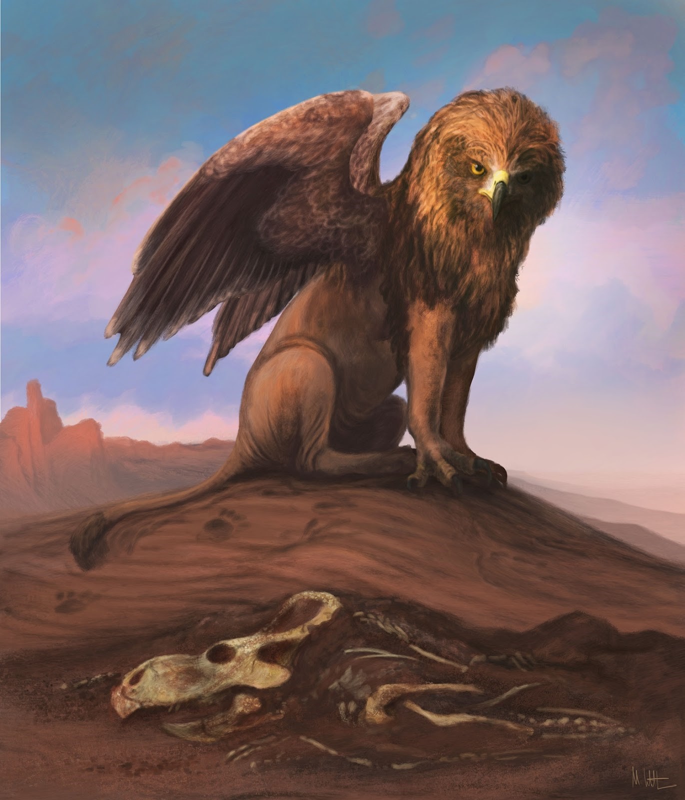 Gryphon Painting Original Painting 'The Gryphon King' – Maaike
